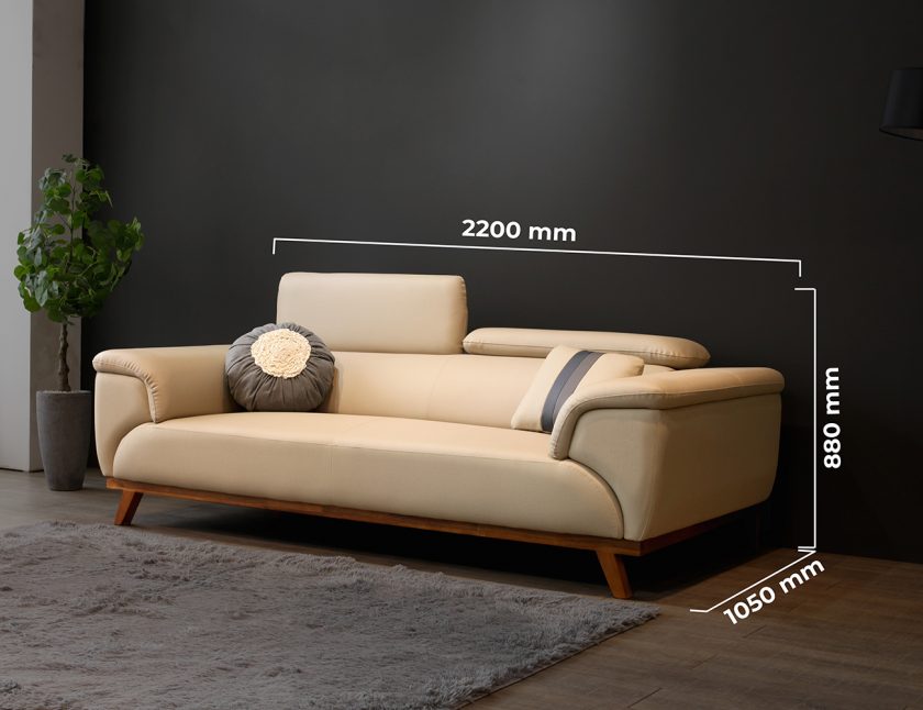 R36 - Sofa 3 chỗ 2m2 (Creamwhite) - Nội thất Hàn Quốc